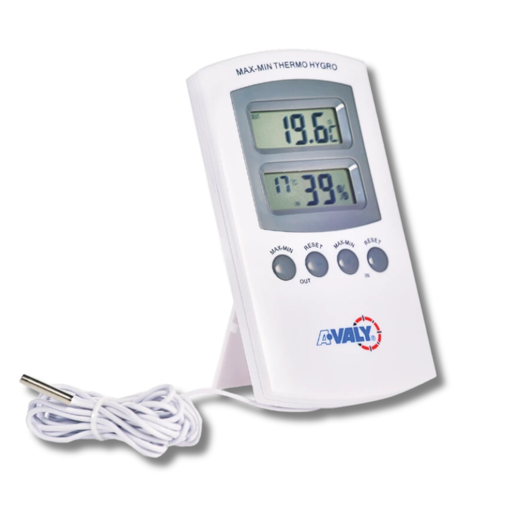TERMO-HIGRÓMETROS ELECTRÓNICO DIGITAL INT/EXT 50°+70°C AVALY – REACSA